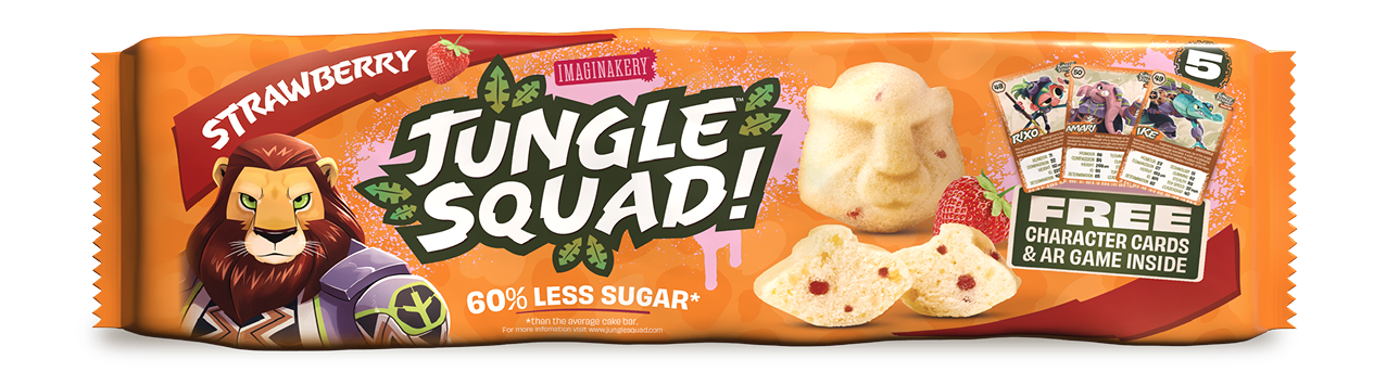 Jungle Squad Kids Cake Bars with Trading Cards | 60% Less Sugar