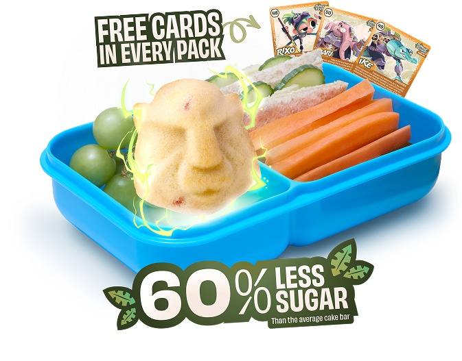Jungle Squad Kids Cake Bars with Trading Cards | 60% Less Sugar